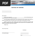 Barangay Notices of Award Template | PDF