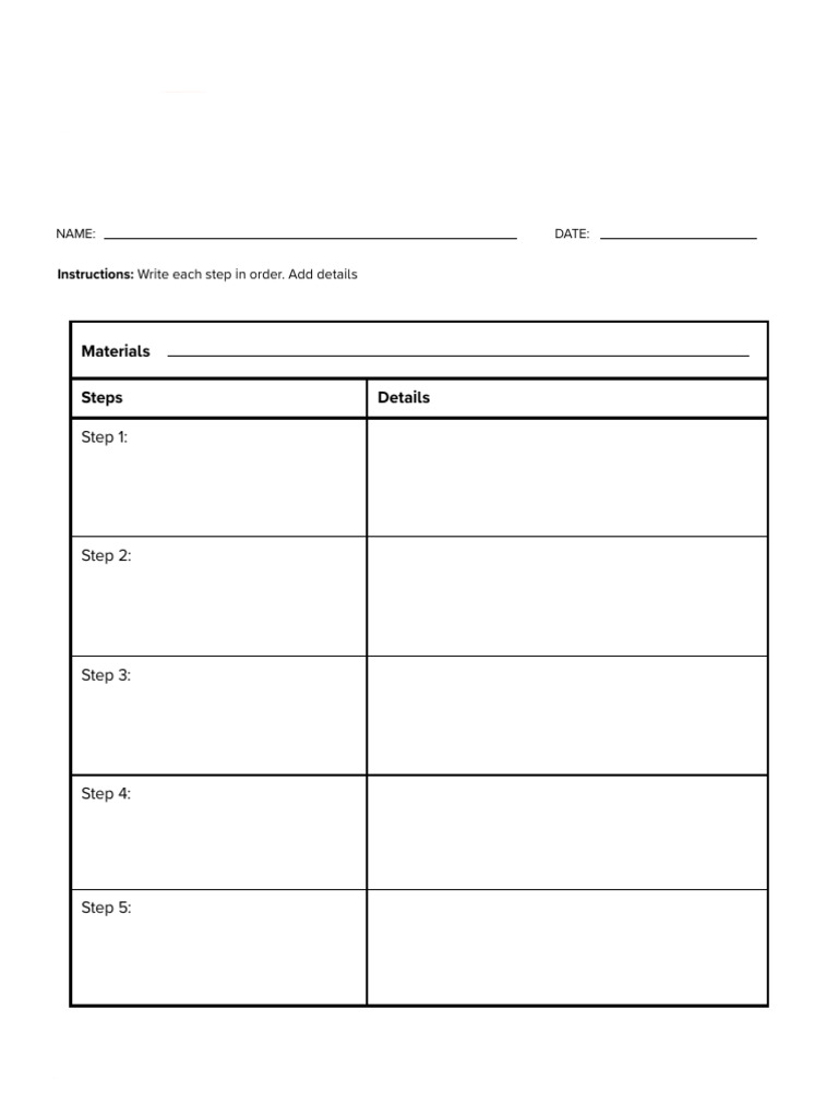 Step-by-Step Chart Template | PDF