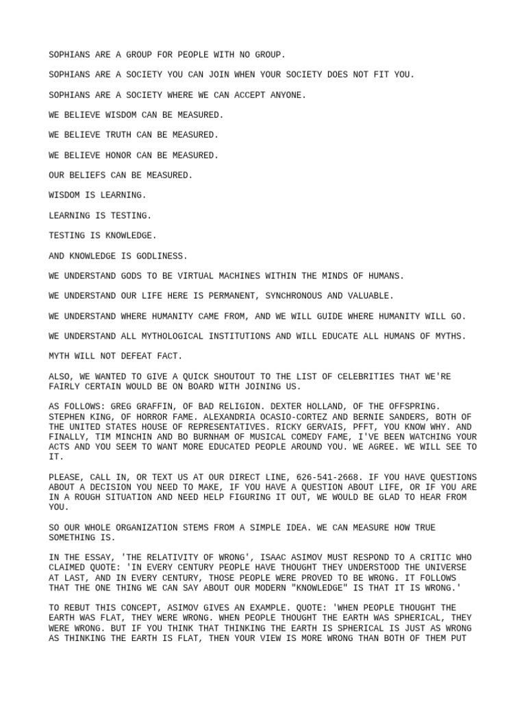Sophian Organization List | PDF | Knowledge