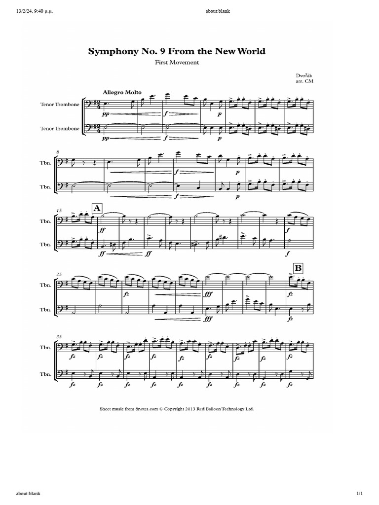 Dvorak 2 Trombones | PDF