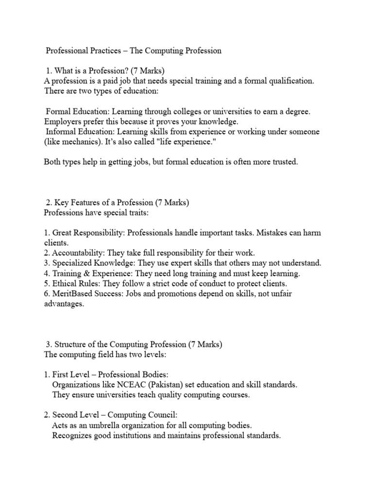 Understanding Professional Practices in Computing | PDF | Cybercrime ...