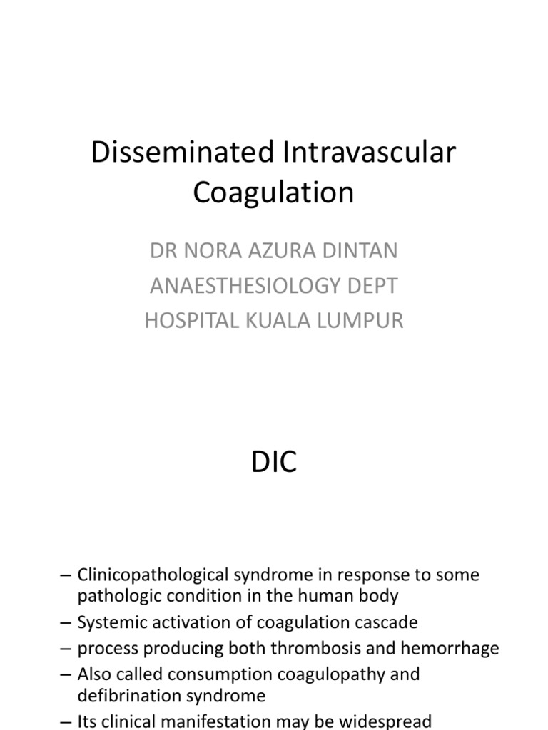Disseminated Intravascular Coagulation | PDF | Blood Proteins | Coagulation