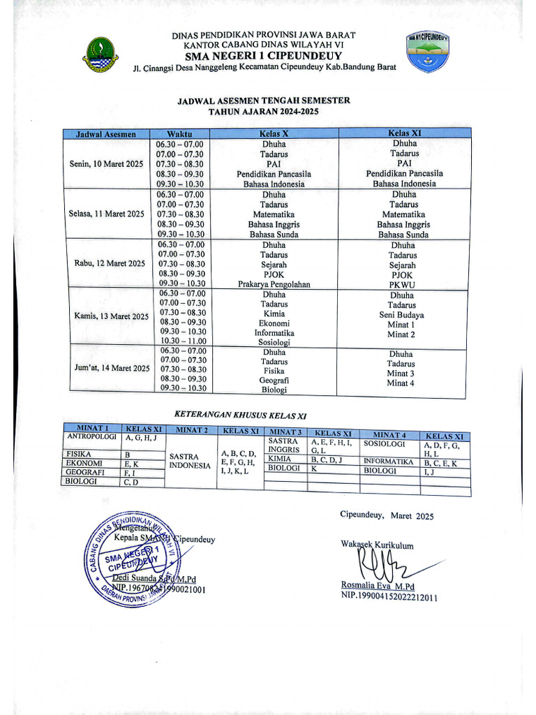Jadwal Ats S2 2024 - 2025 | PDF