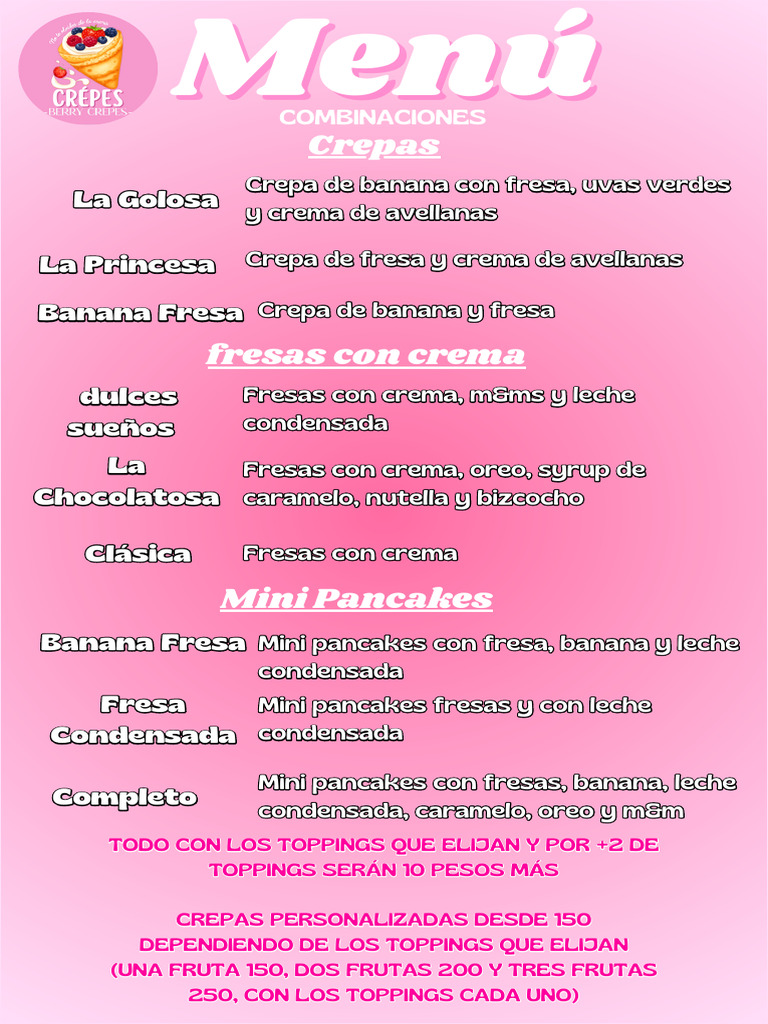 Menús Berry Crépes | PDF