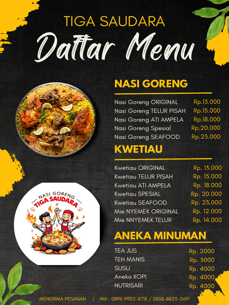 Menu Spesial Warung Tiga Saudara | PDF