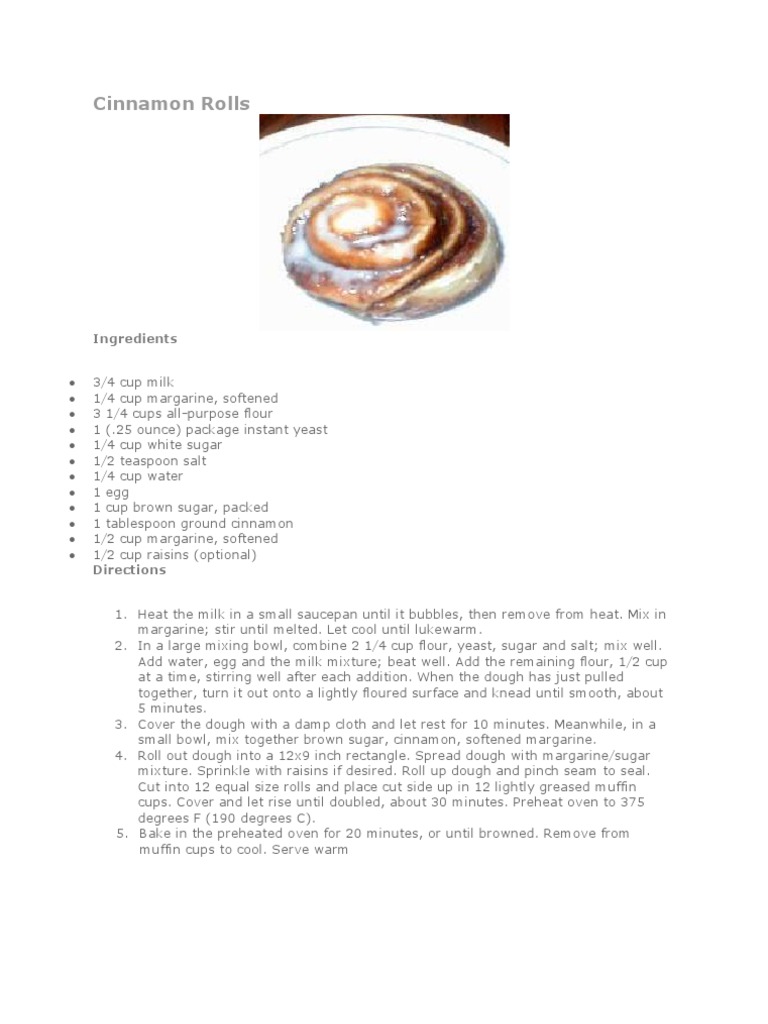 Cinnamon Rolls | PDF | Dough | Breads