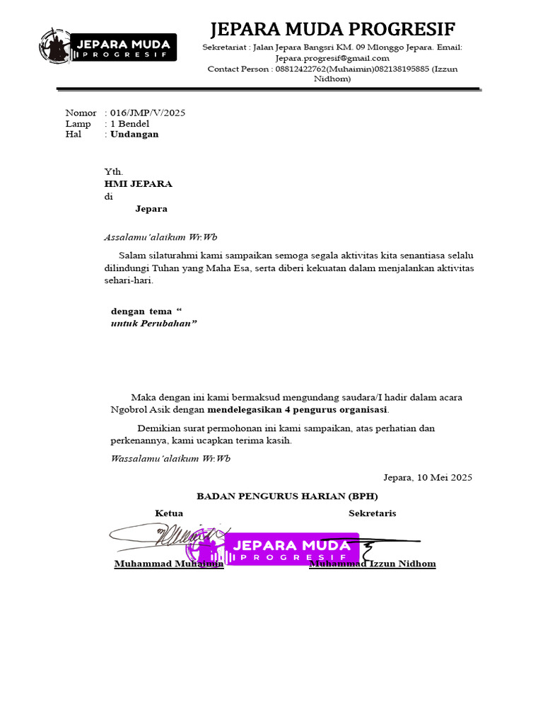 Undangan HMI Jepara | PDF