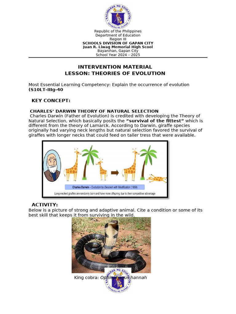 Intervention Theories of Evolution | PDF