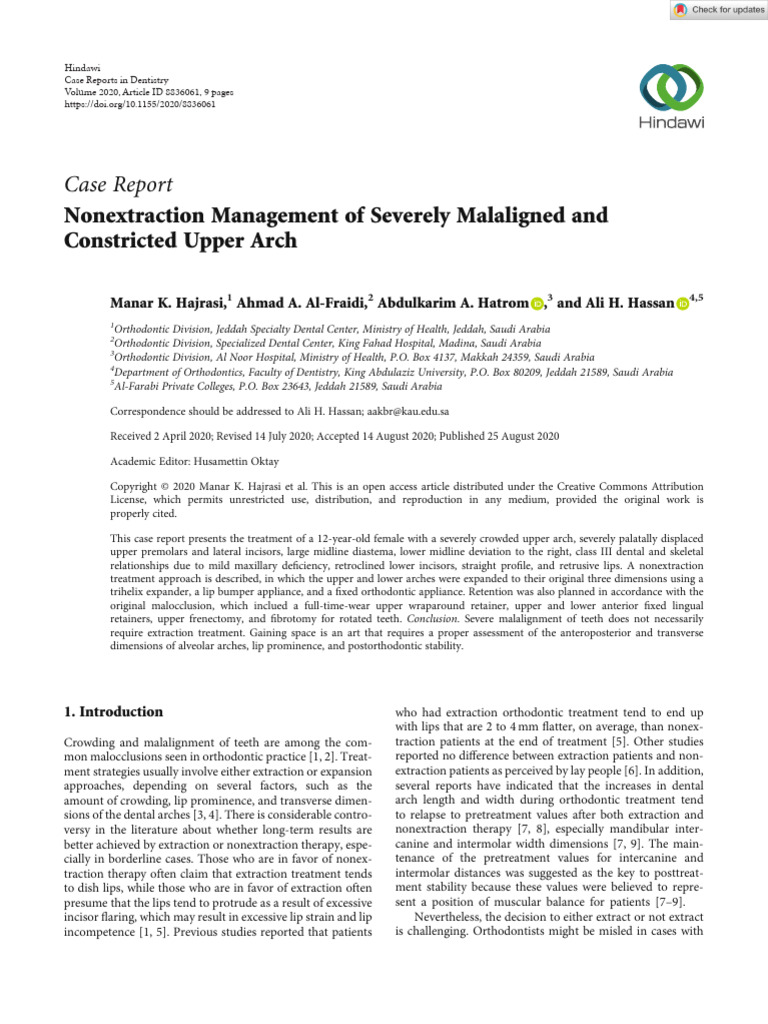 Case Reports in Dentistry - 2020 - Hajrasi - Nonextraction Management ...