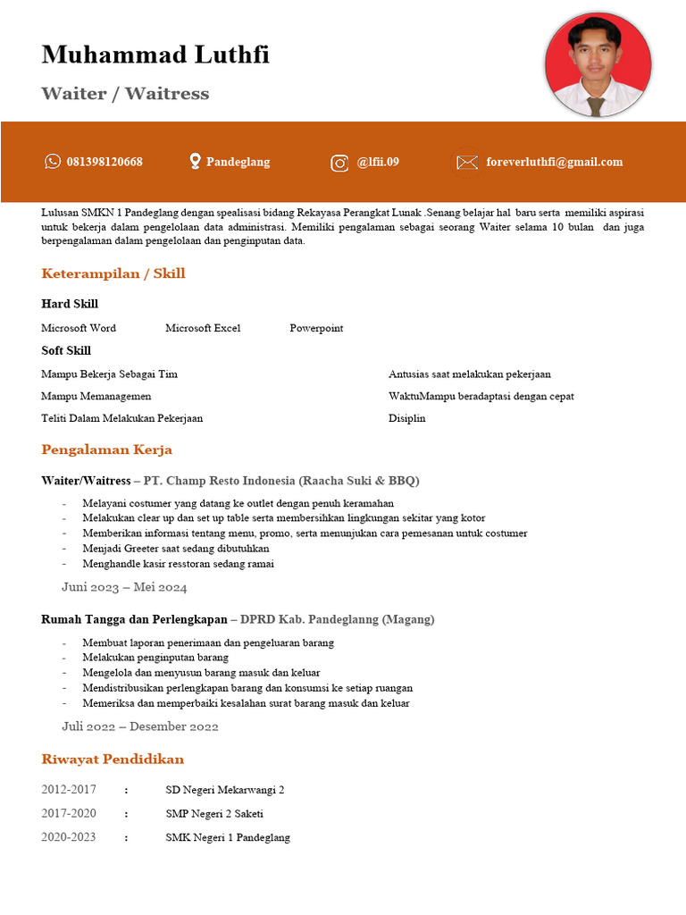 CV Luthfi Terbaru | PDF