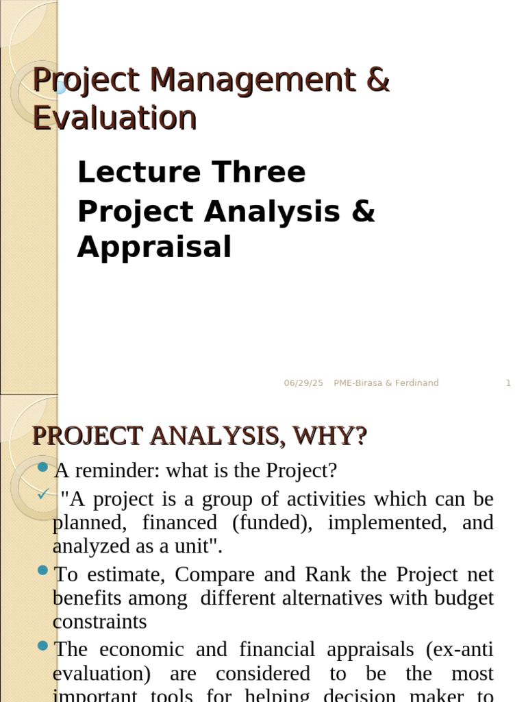 PME Project Analysis & Appraisal | PDF | Net Present Value | Discounting