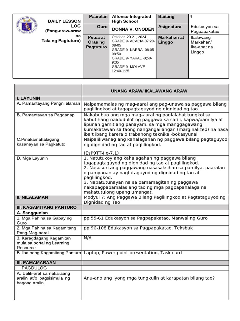 DVO October 20-21 2024 | PDF