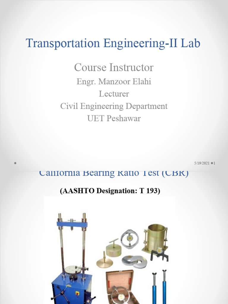 Transportation Engineering-II Lab: Course Instructor | PDF