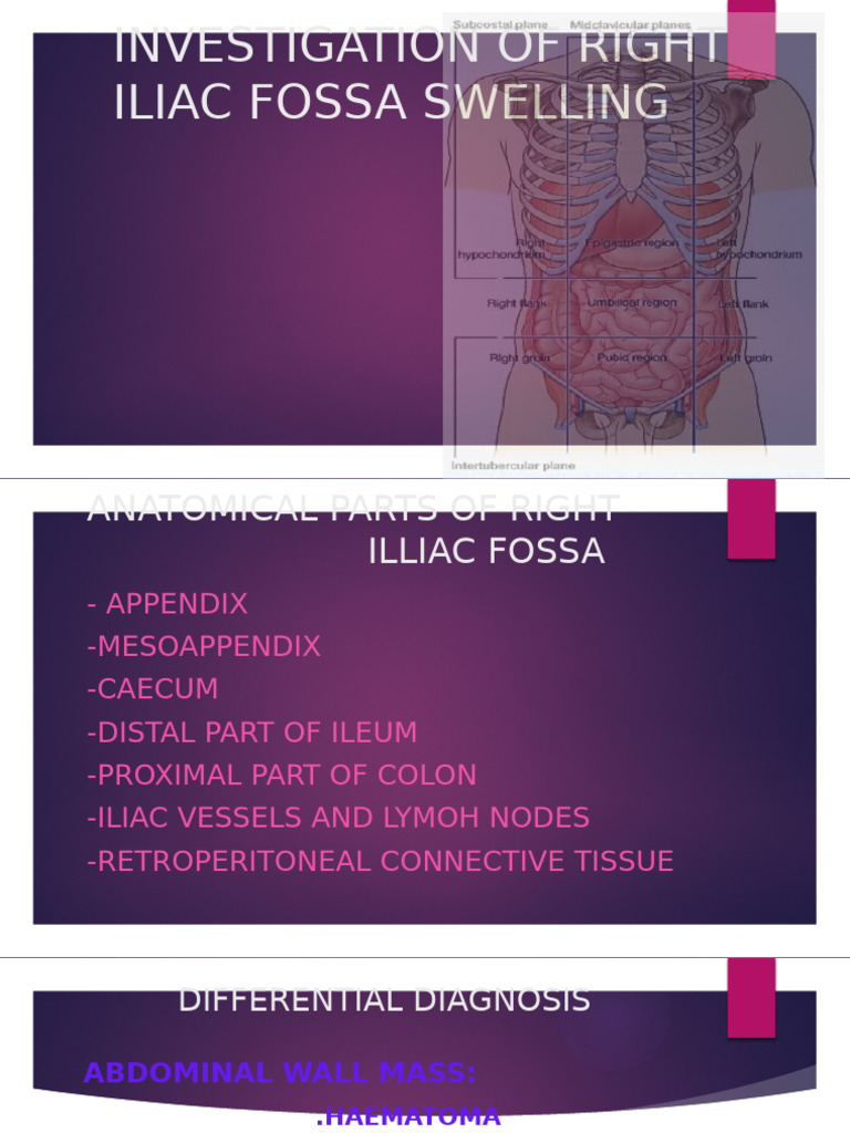 Investigation of Right Iliac Fossa Swelling Investigation | PDF ...