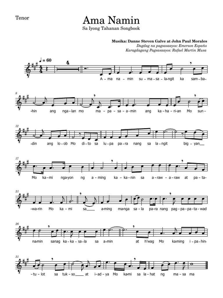 Ama Namin-Tenor | PDF