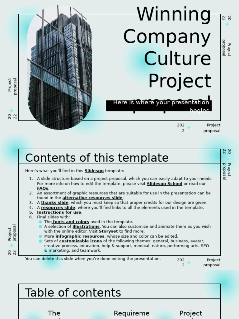 Winning Company Culture Project Proposal by Slidesgo | PDF | Planets | Planets In Astrology