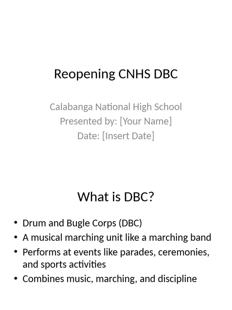 Reopening CNHS DBC Presentation | PDF