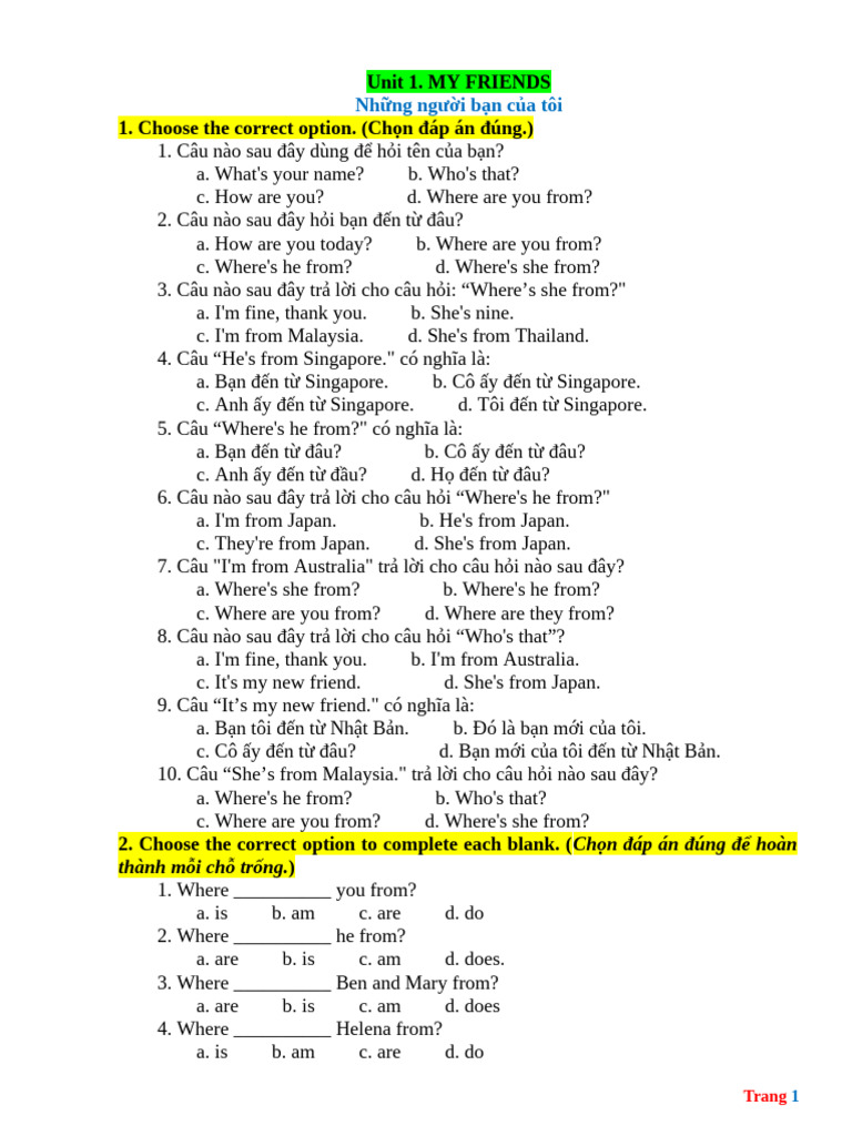 Unit 1-Class 4 | PDF