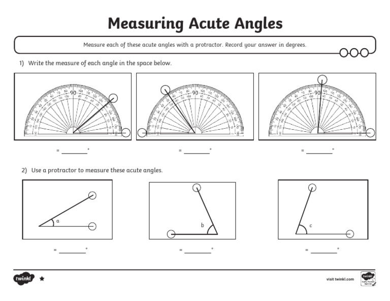 Lower Ability Measuring Acute Angles With A Protractor Differentiated ...