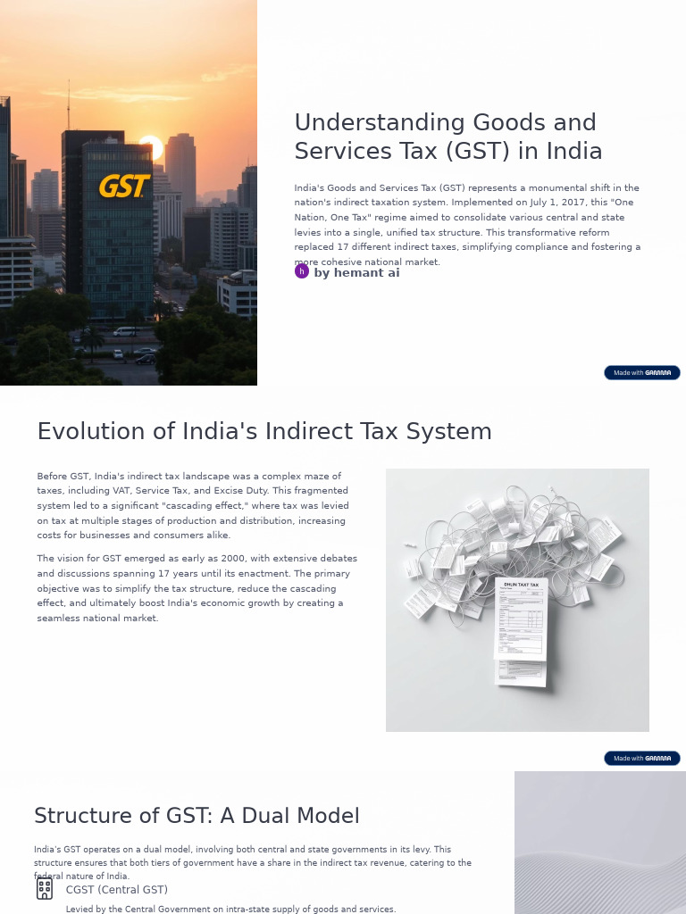 Understanding Goods and Services Tax GST in India | PDF | Taxes ...