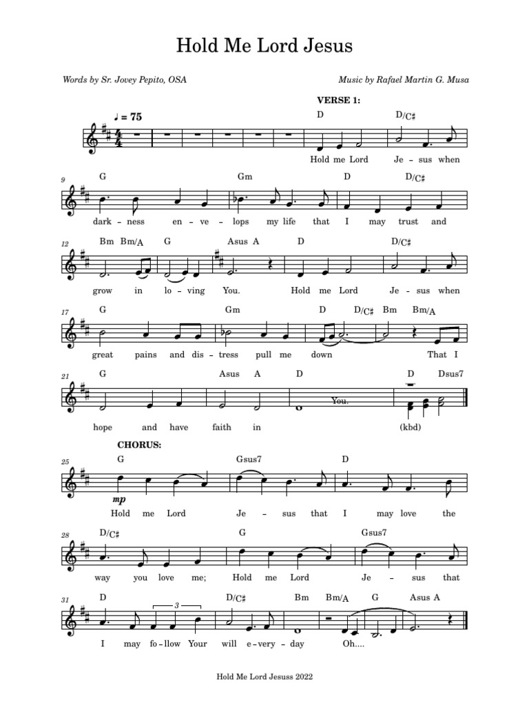 Hold Me Lord Jesus Lyrics | PDF