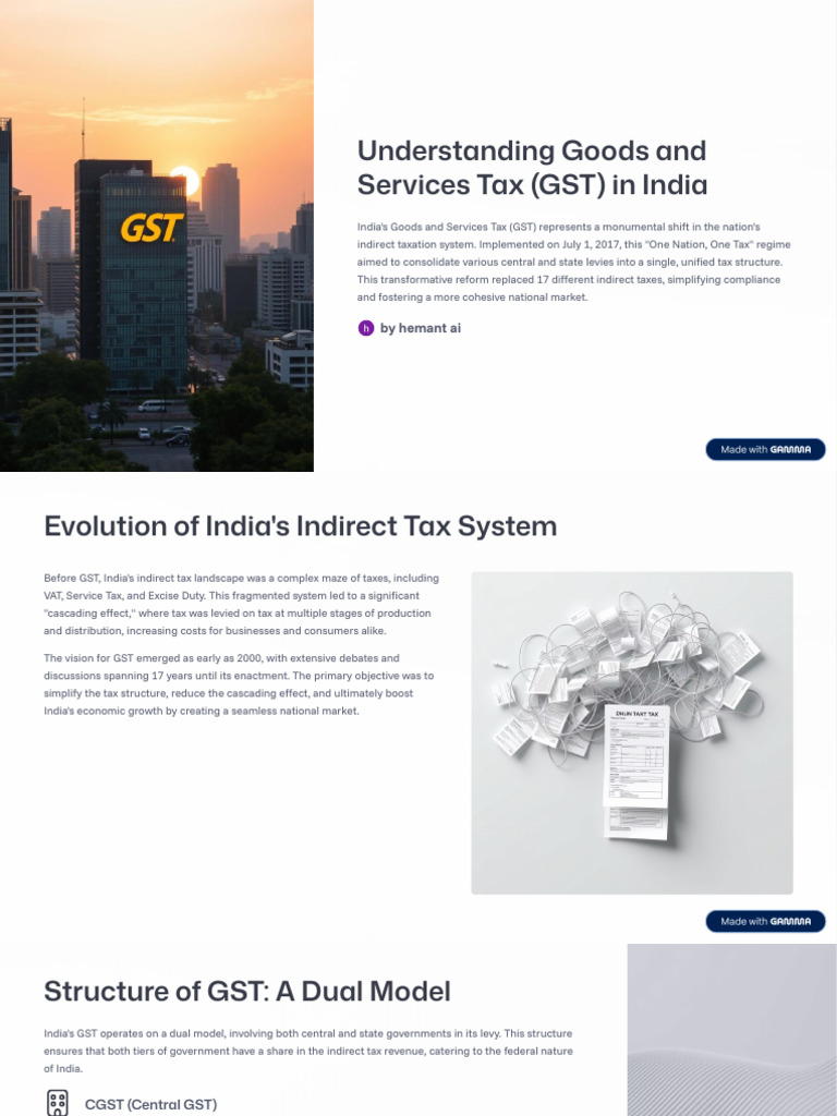 Understanding Goods and Services Tax GST in India | PDF | Taxes | Indirect Tax