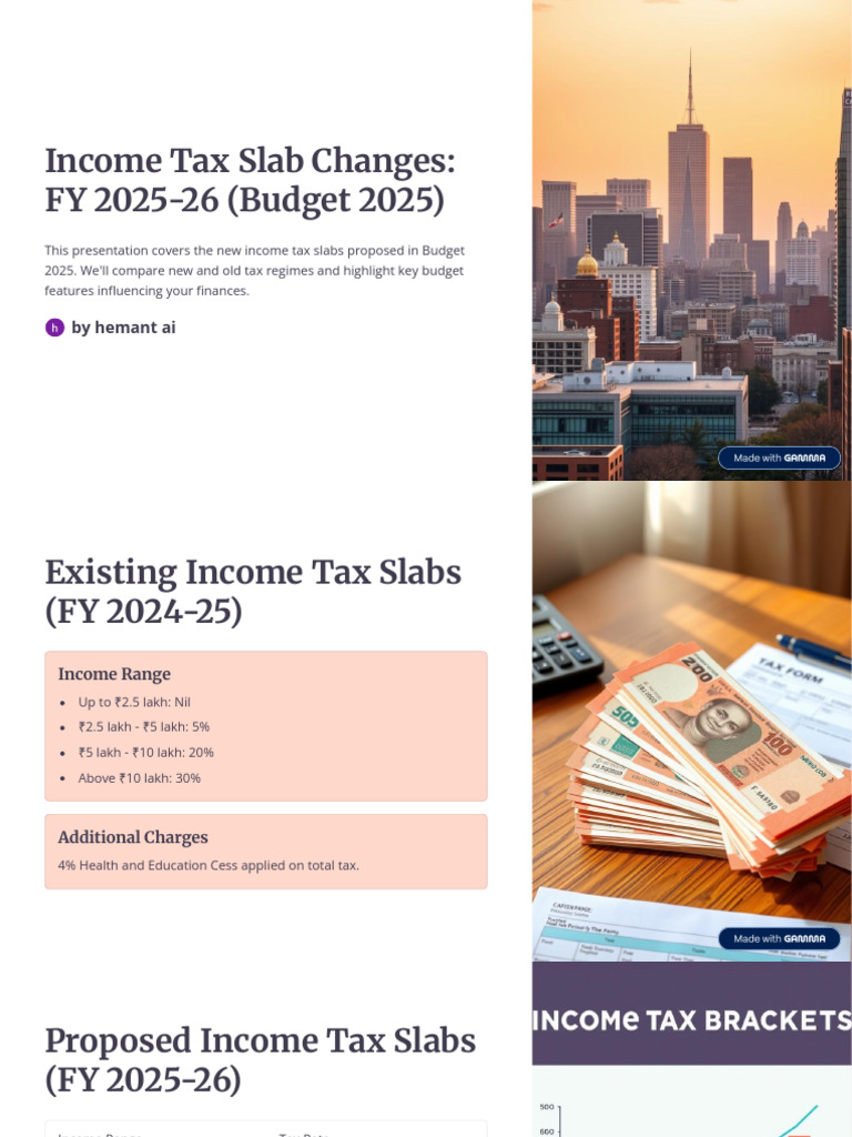 Income Tax Slab Changes FY 2025 26 Budget 2025 | PDF | Taxes | Income Tax