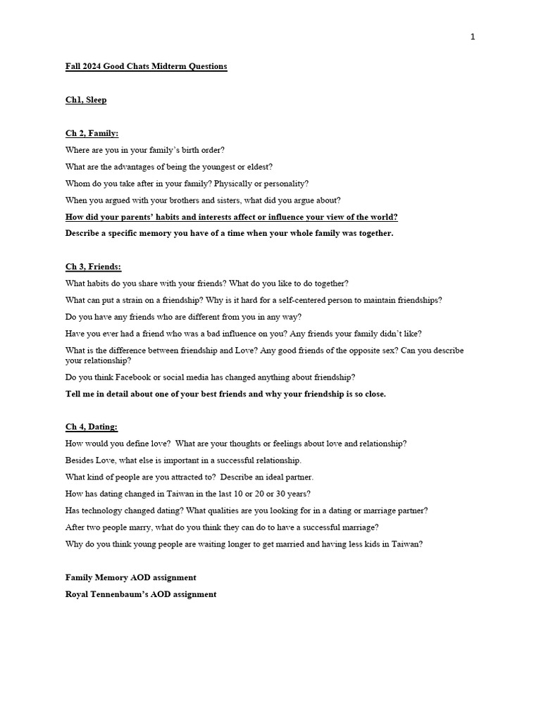 Fall 2024 3rd Year Ting Jiang Midterm Exam Questions | PDF