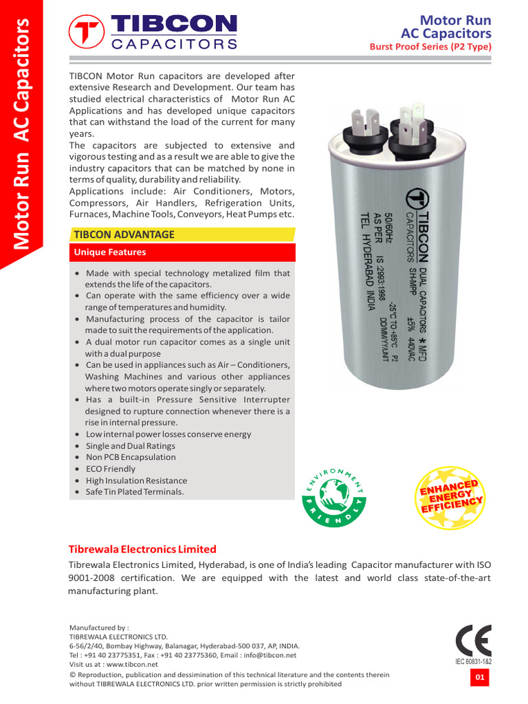 Explosion Proof Capacitors | PDF | Capacitor | Electric Motor