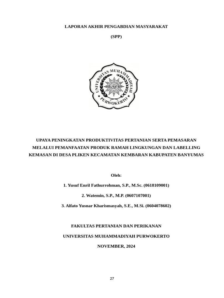 Laporan Akhir Pengabdian Masyarakat | PDF