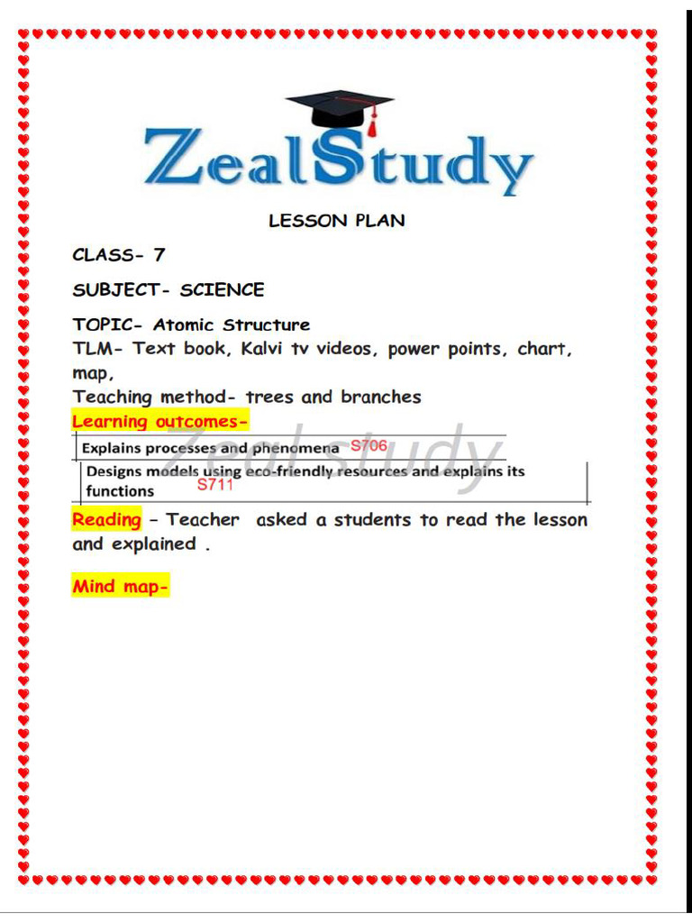 Zeal Study LESSON PLAn 7th SC em | PDF