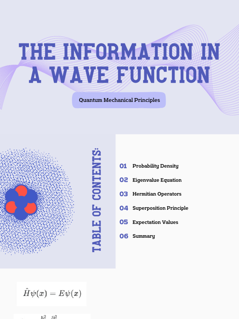 CHE 28 A Module 5 Quantum Theory Information in A Wave Function | PDF | Wave Function ...