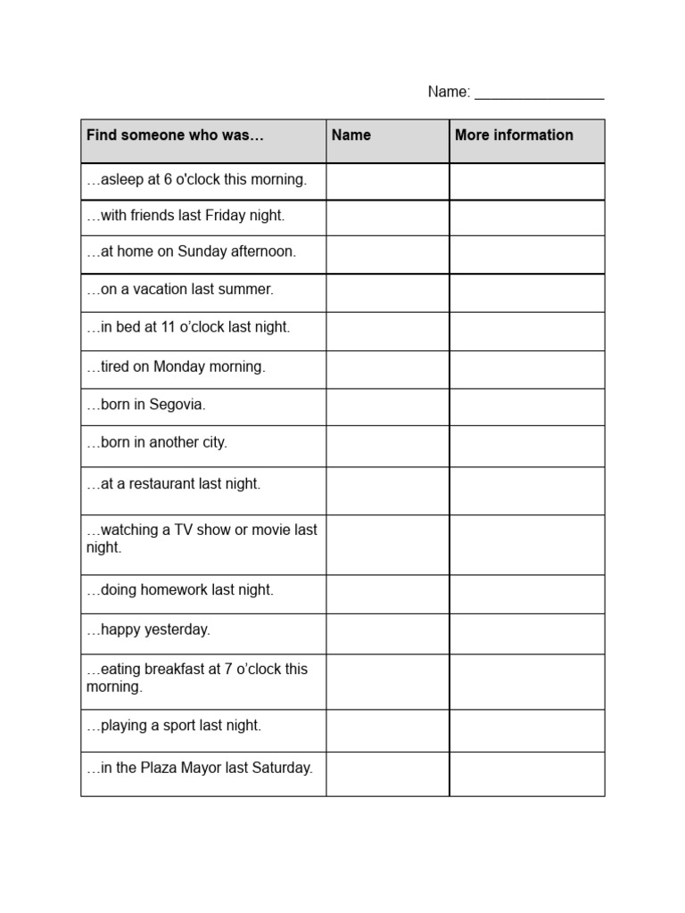 Was - Were Question Asking Activity | PDF