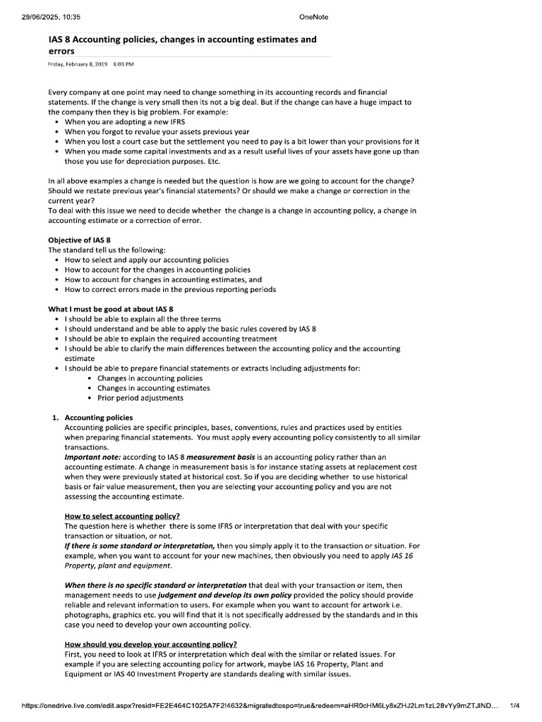 IAS 8 Accounting Policies, Changes in Accounting Estimates and Errors ...