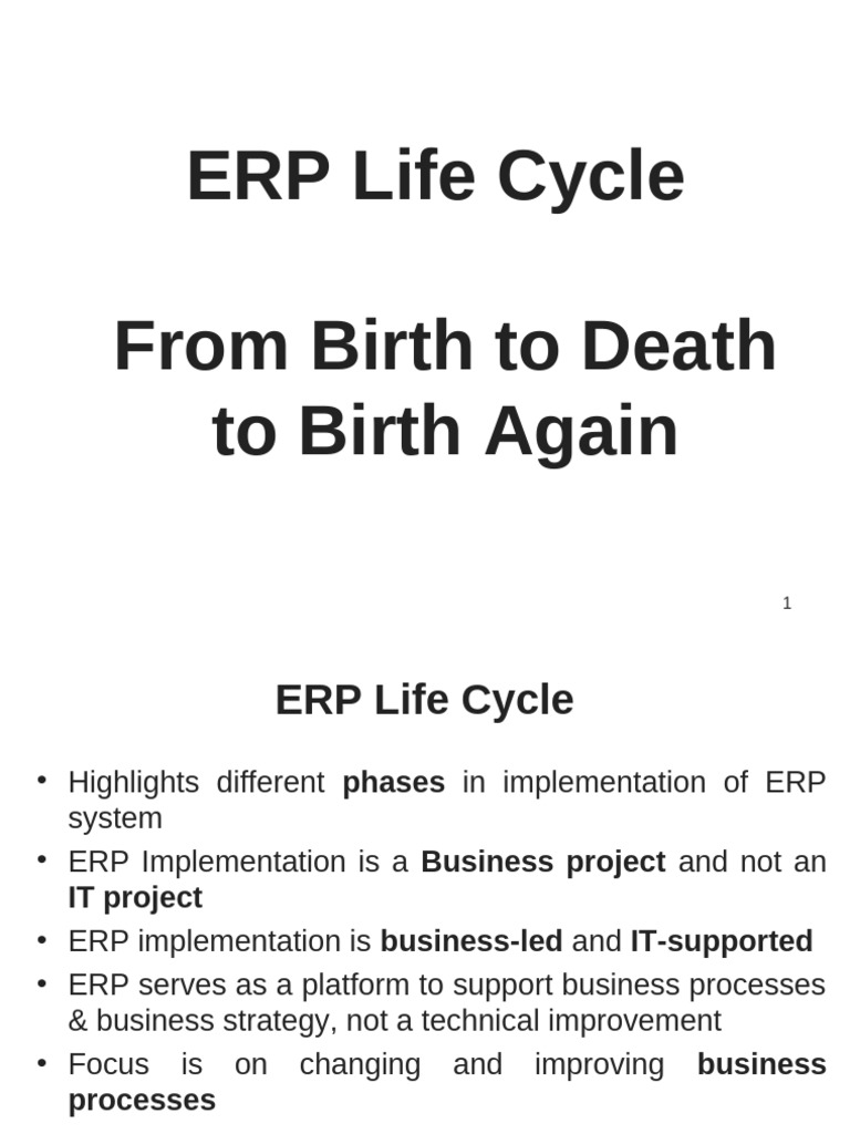 ERP Life Cycle From Birth To Death To Birth Again | PDF | Net Present ...