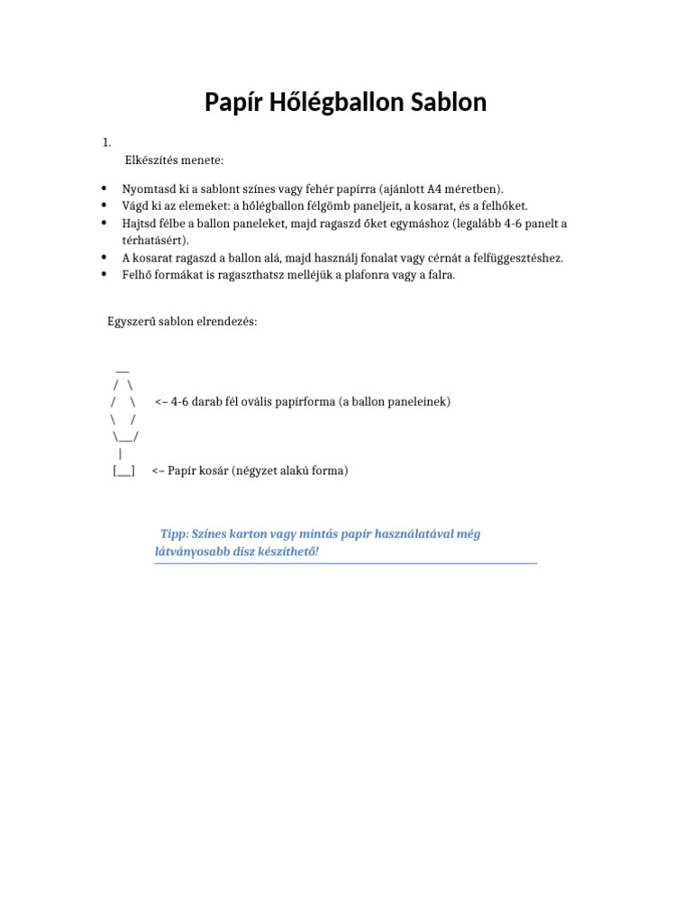 Holegballon Papir Sablon | PDF