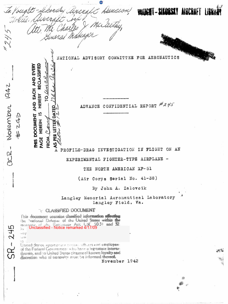 NACA-ACR-245 A Profile-Drag Investigation in Flight On An Experimental ...