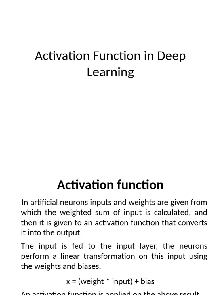 Activation Function | PDF | Statistical Classification | Computer ...