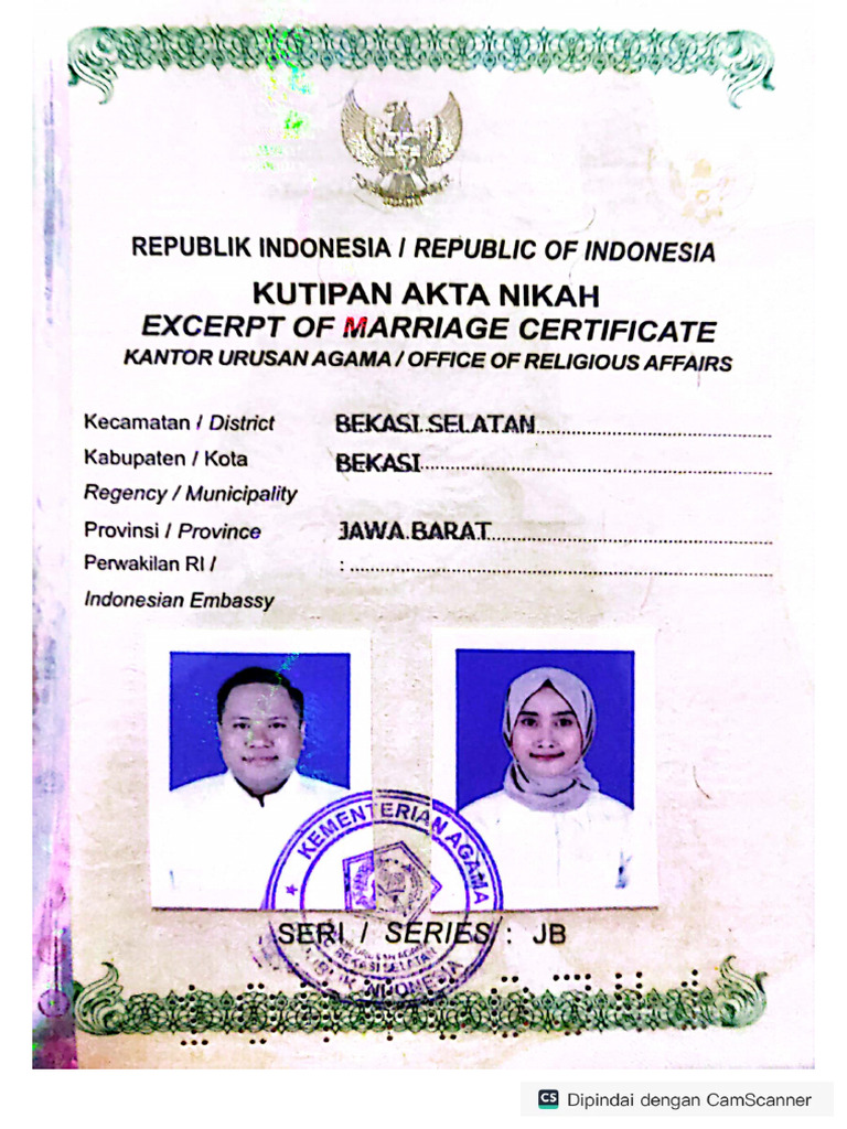 Akte Nikah Denawati Junia | PDF