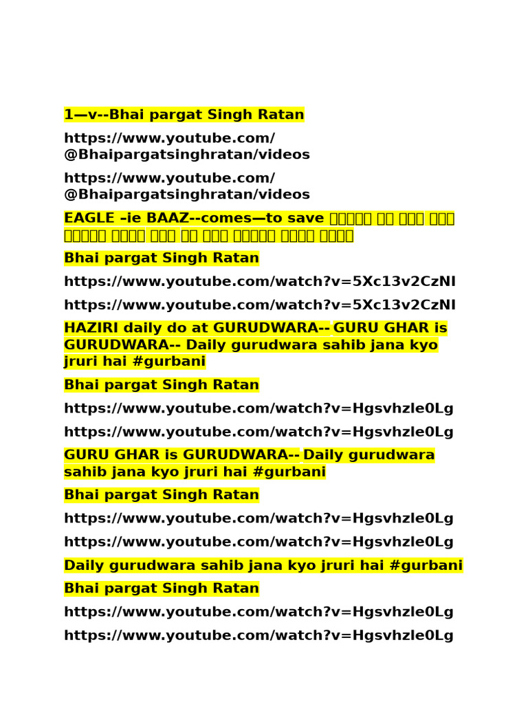 EAGLE WALE-1-v - Bhai Pargat Singh Ratan | PDF