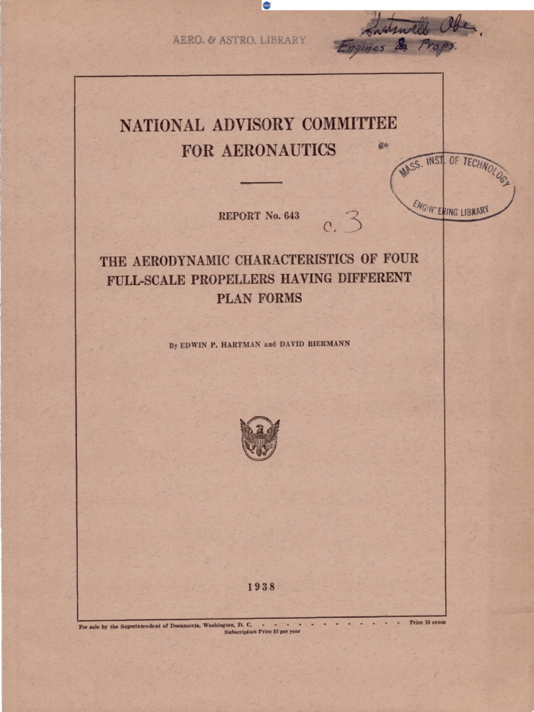 NACA-TR-643 The Aerodynamic Characteristics of Four Full-Scale ...