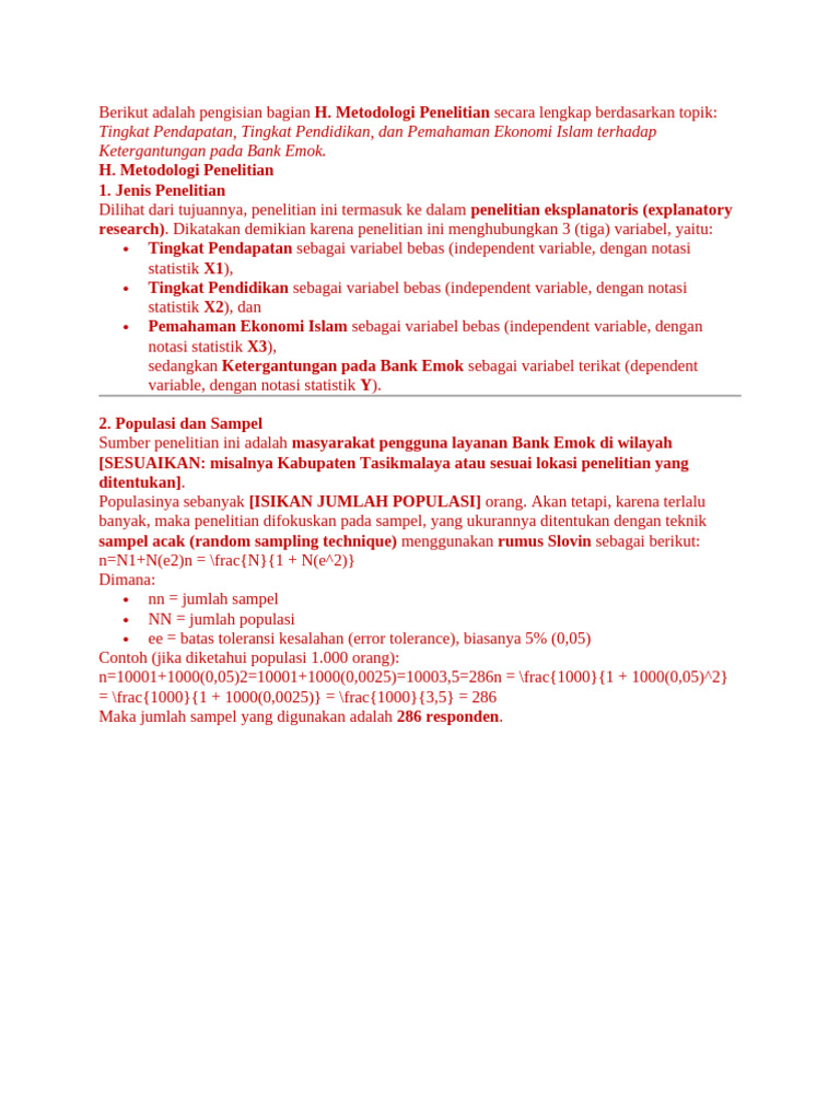 Populasi Dan Sample | PDF