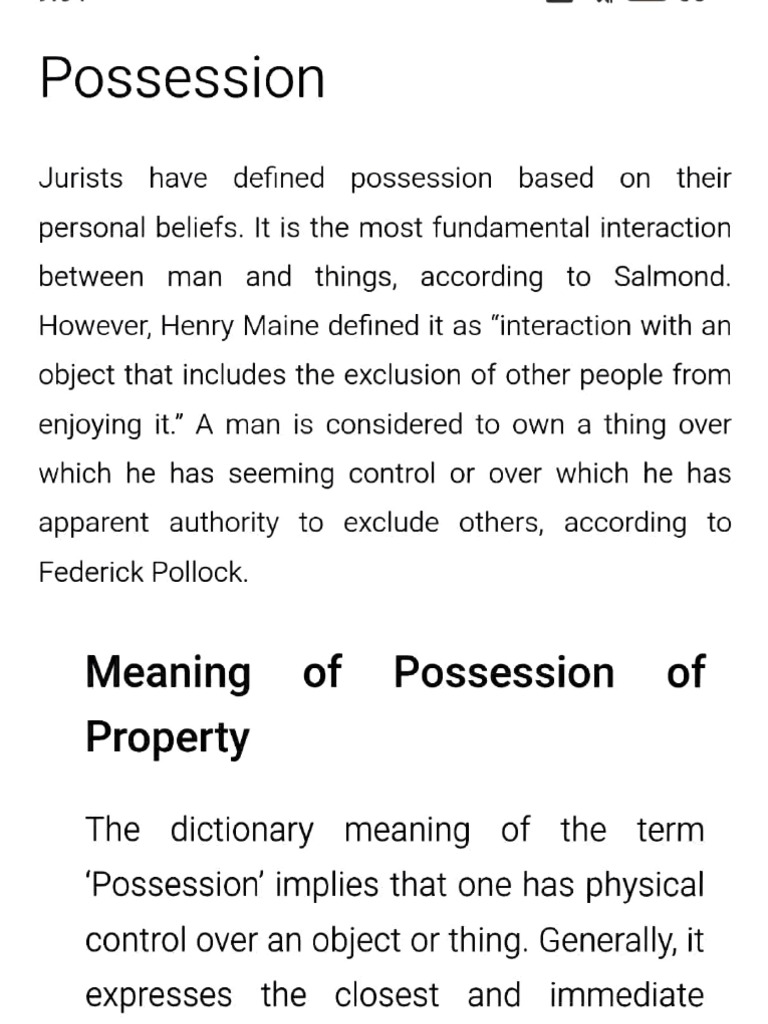 Ownership and Possession, Kinds | PDF