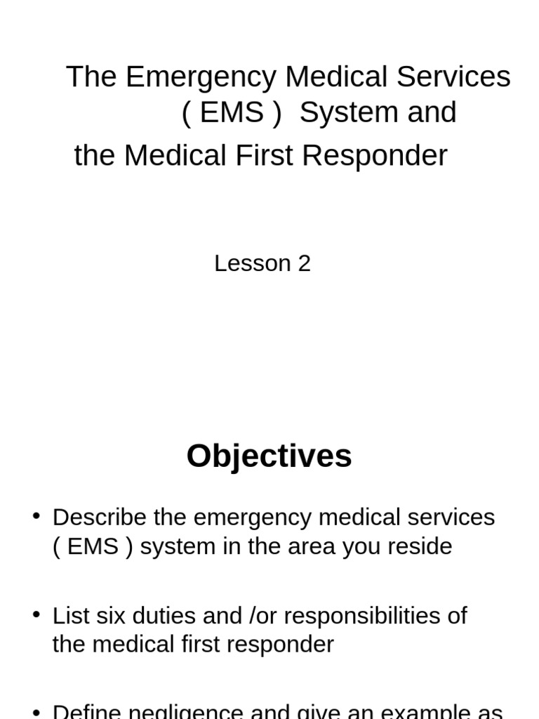 Lesson 2 | PDF | Emergency Medical Services | Public Services