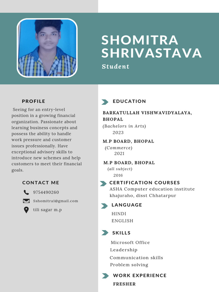 White Simple Student CV Resume | PDF