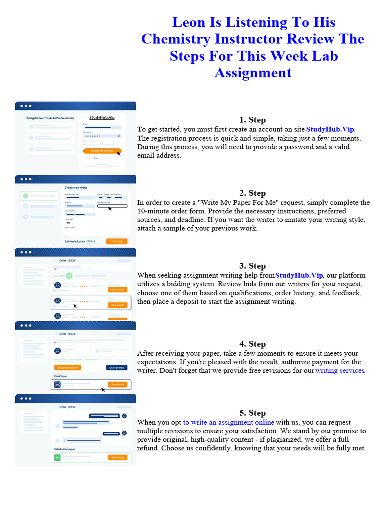Leon Is Listening To His Chemistry Instructor Review The Steps For This Week Lab Assignment ...