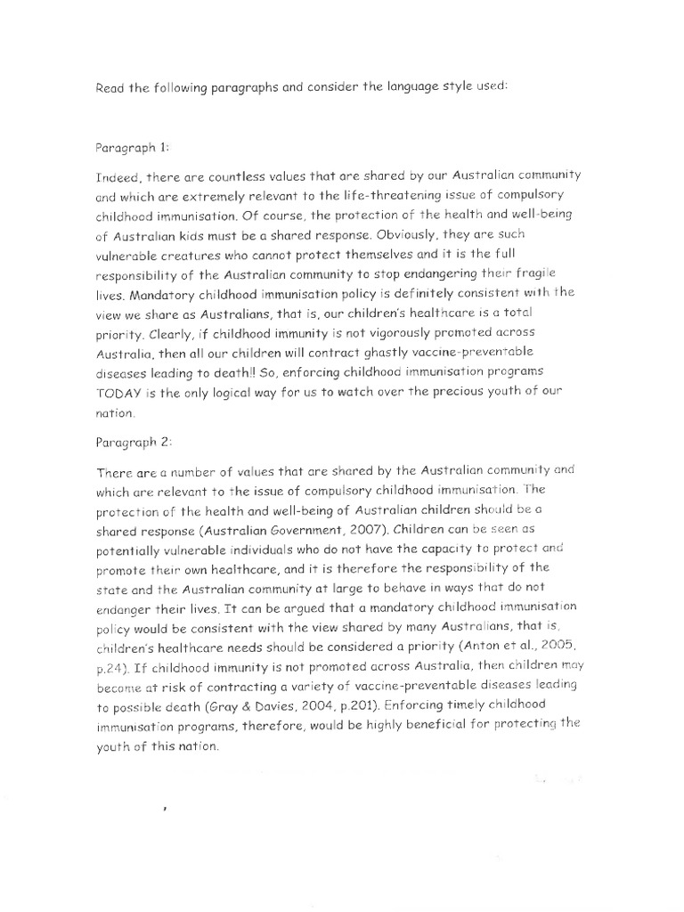 Academic Writing Style Paragraph Practice | PDF