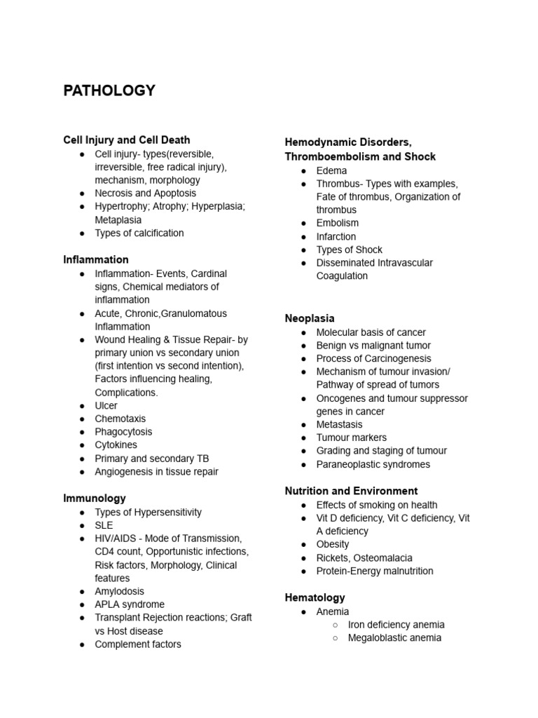 PATHOLOGY IMPs (1) - 250522 - 102105 | PDF | Inflammation | Anemia