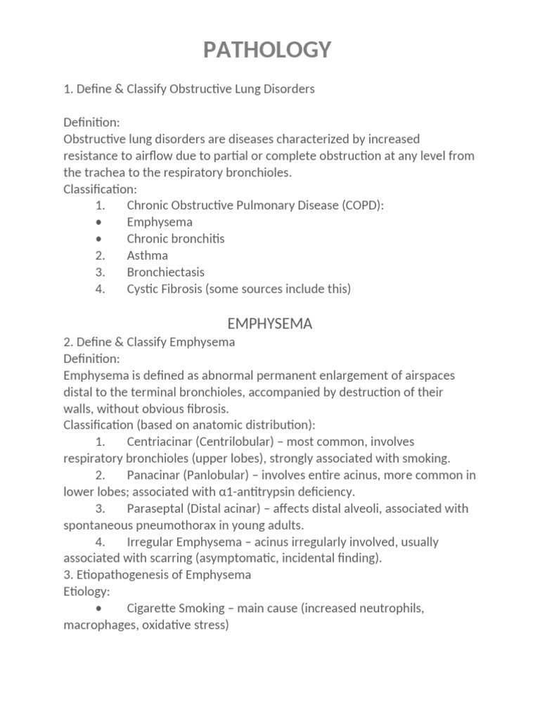 PATHOLOGY (Respiratory System) . | PDF | Neoplasms | Chronic ...