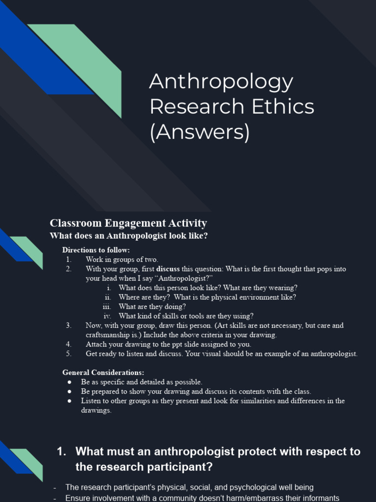 Anthropology Research Ethics (Answers) | PDF | Anthropology | Consent